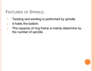 Important parts on ring frame | PPTX
