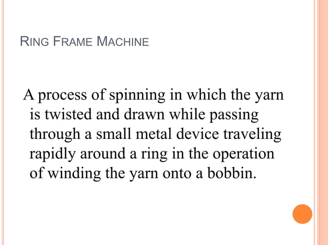Important parts on ring frame | PPTX