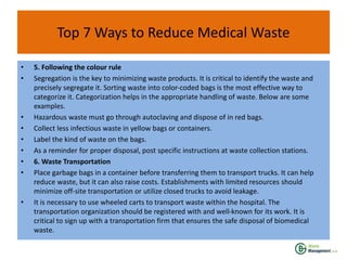 IMPORTANT STEPS THAT WILL HELP YOU TO REDUCE MEDICAL WASTE | PPTX