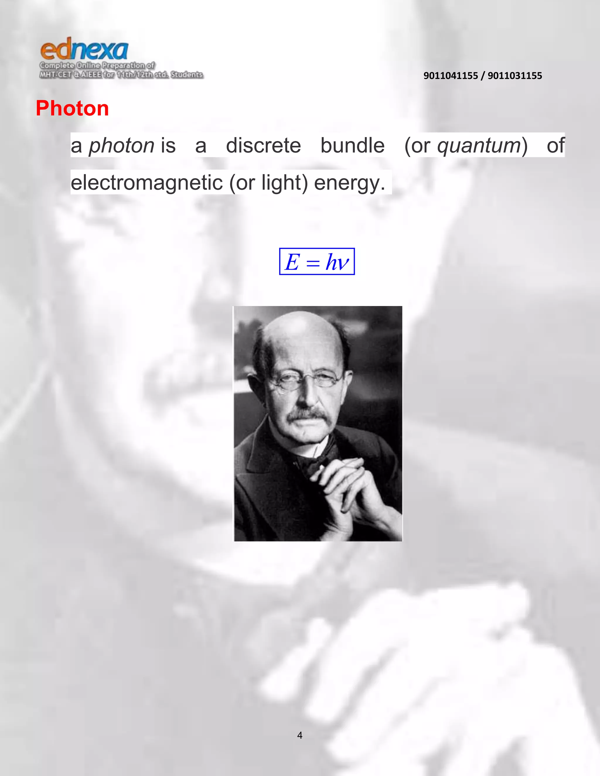 Important Summary JEE Main Physics - Electrons and Photons | PDF