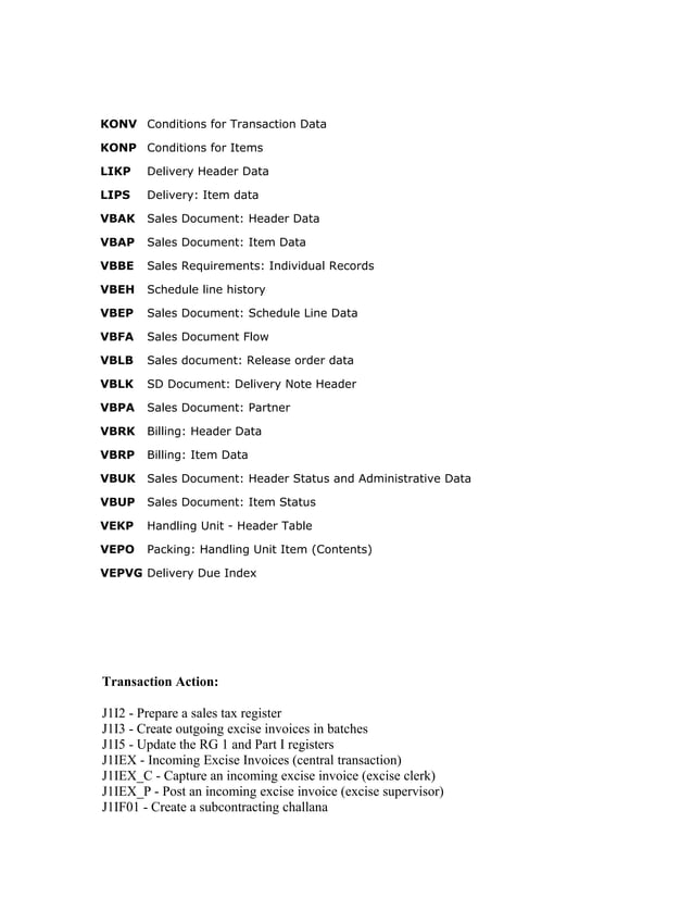 Important tables for sap sd | DOC
