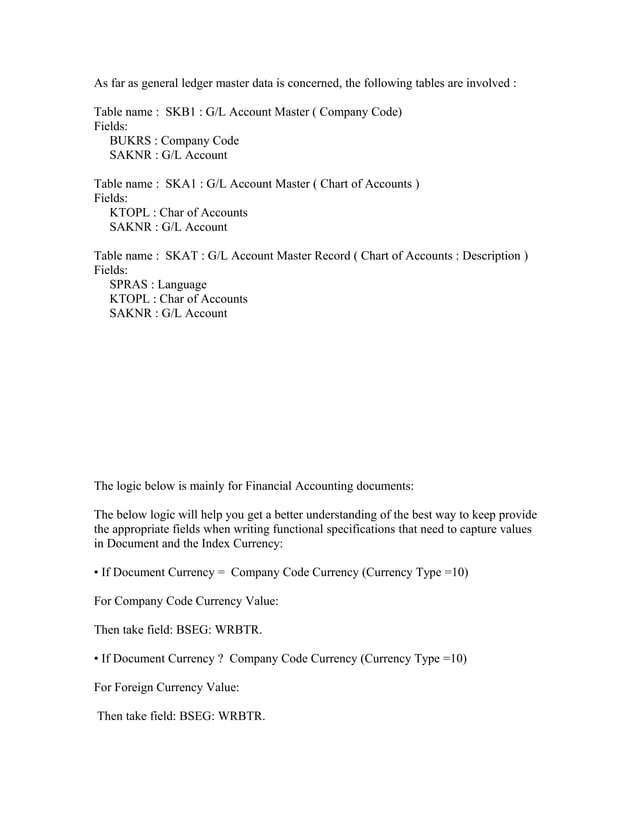 Important tables in sap fi | DOC