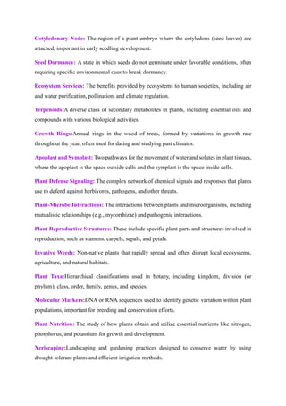 important terms and concepts Botany Shohab | PDF