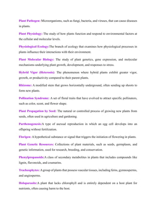 important terms and concepts Botany Shohab | PDF