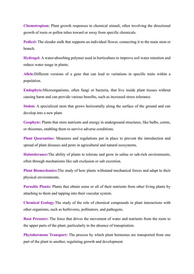 important terms and concepts Botany Shohab | PDF