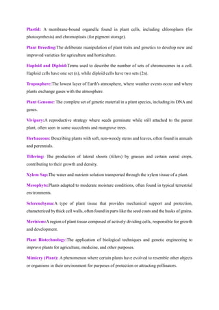 important terms and concepts Botany Shohab | PDF