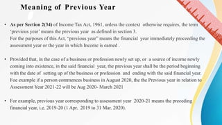 IMPORTANT TERMS USED IN INCOME TAX | PPT