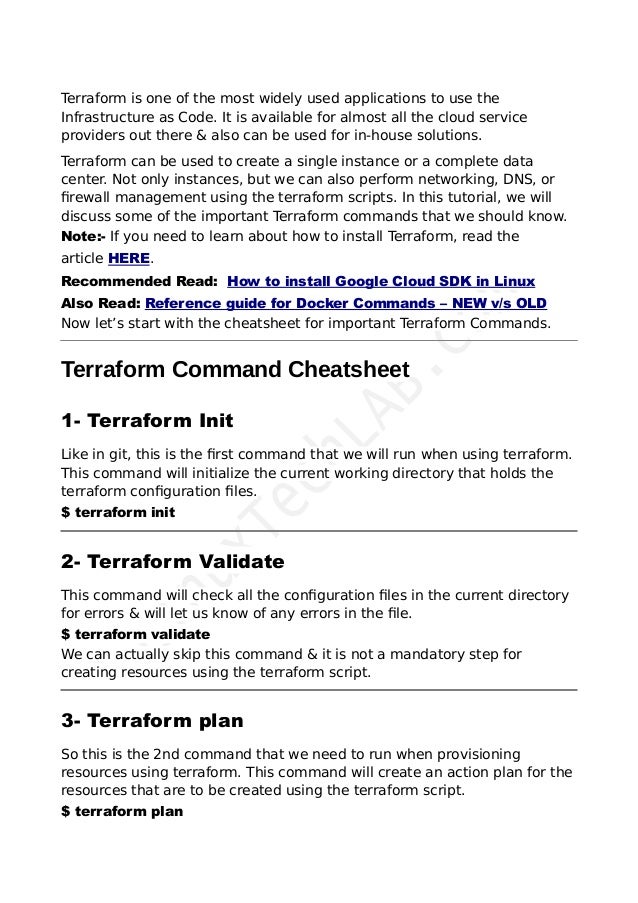 Important terraform commands that we should know (a cheat sheet)