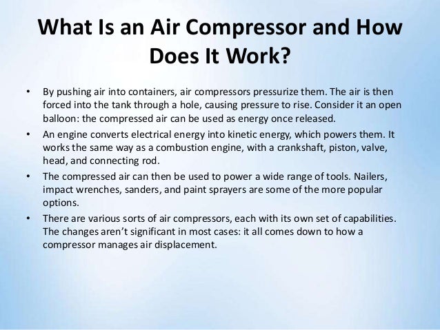 Explanation of how positive and dynamic displacement Air Compressor ...
