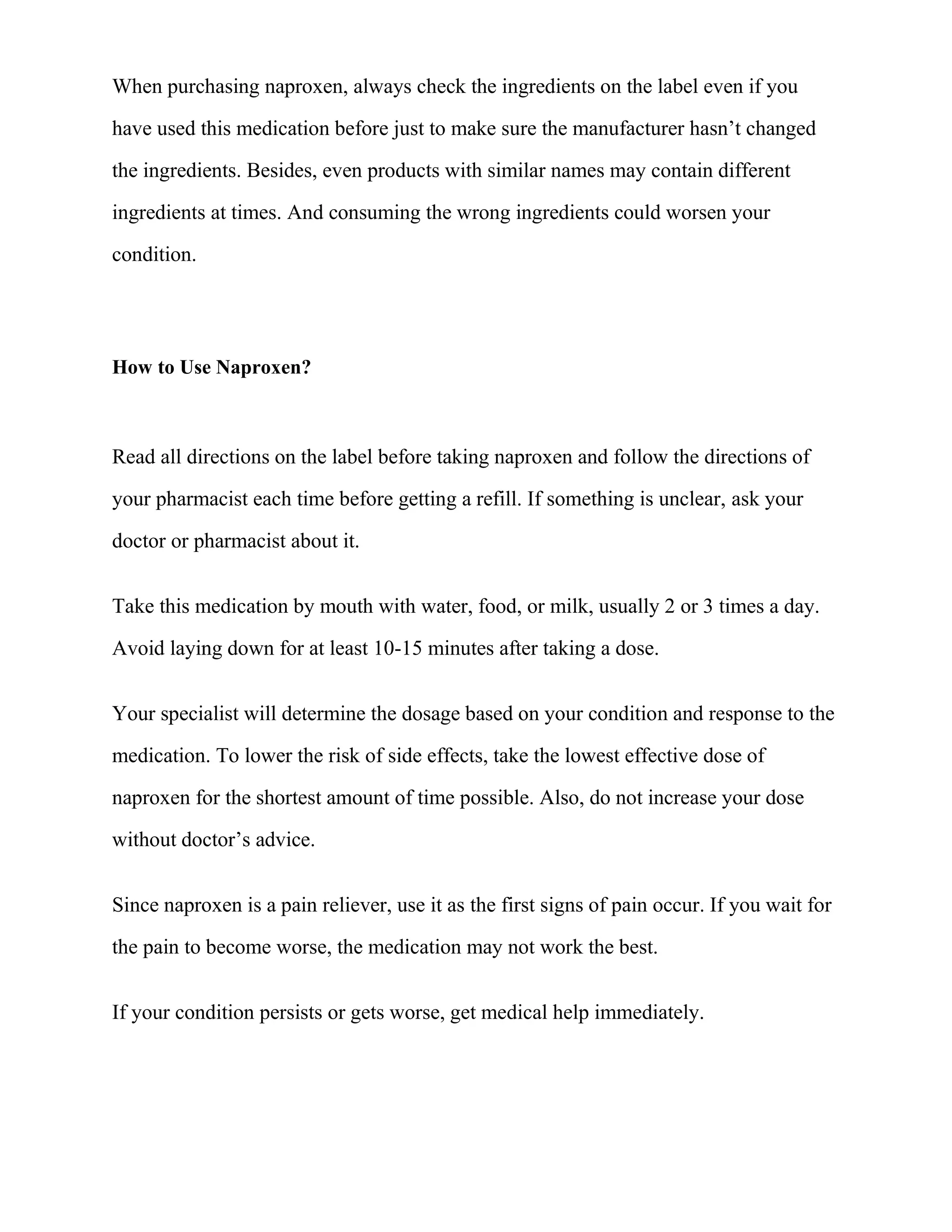 Important Things You Should Know About Naproxen | PDF