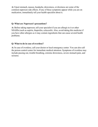 Important Things You Should Know About Naproxen | PDF