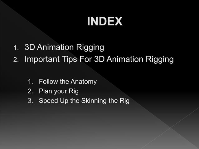 Important Tips for 3D Animation Rigging | PPT