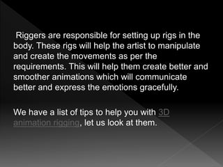 Important Tips for 3D Animation Rigging | PPTX
