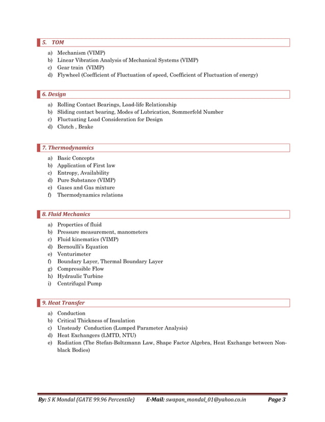 Important topics for gate | PDF