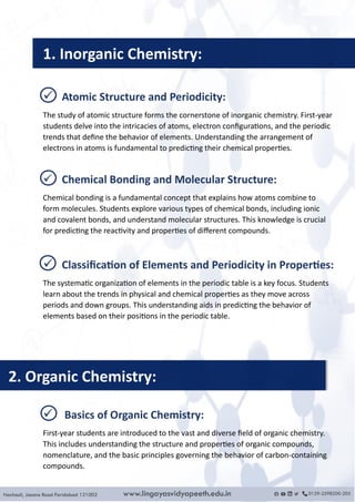 What are the Important Topics in B.Sc Chemistry Curriculum for 1st Year ...