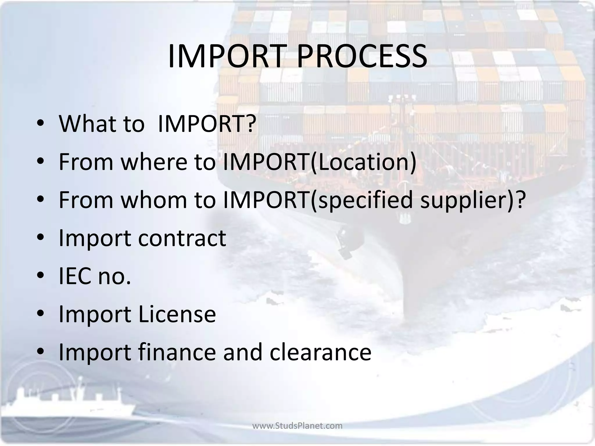 Import clearance procedure | PPTX