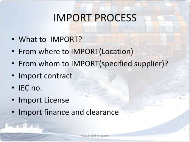 Import clearance procedure | PPTX