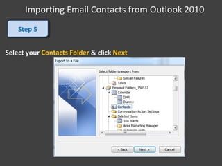 Import contacts from outlook 2010 | PPT