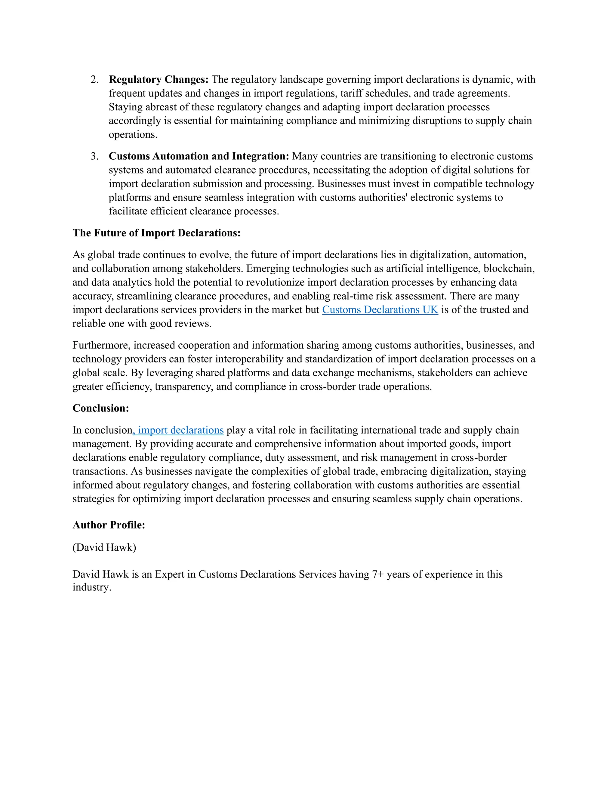 Navigating Global Trade: The Significance of Import Declarations in ...