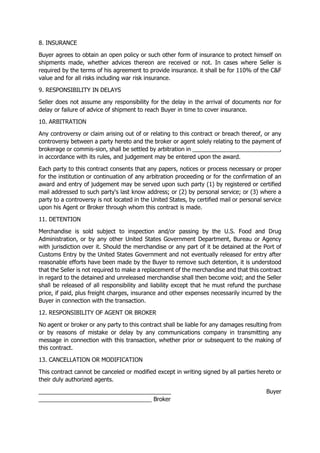 IMPORTER AGREEMENT | PDF