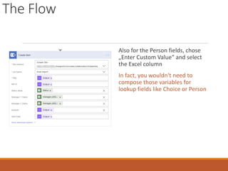Import excel rows to sharepoint list | PPT