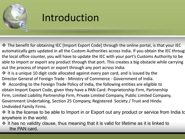 IEC Code anywhere in India | SunBrio | PPT