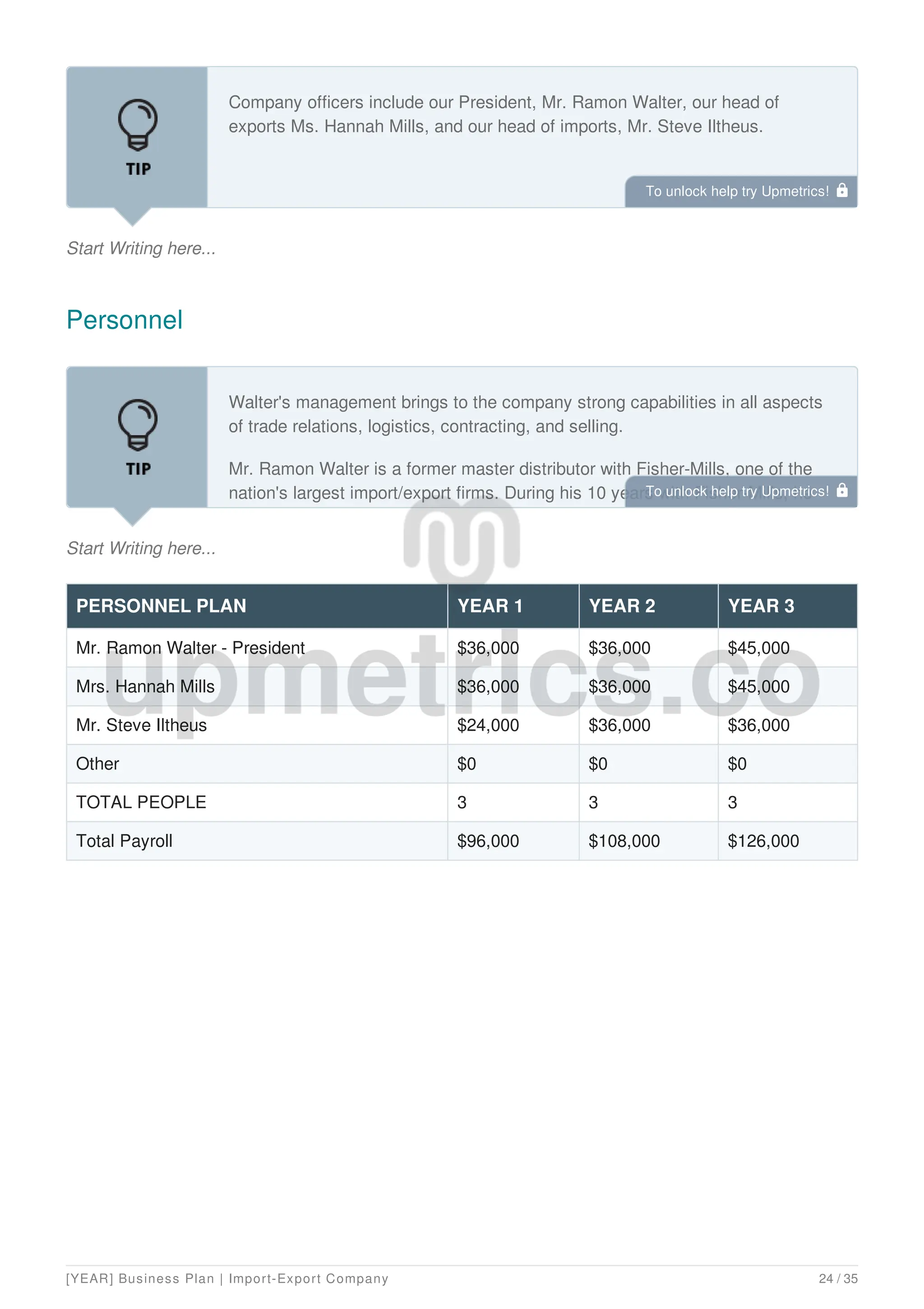 Import Export Business Plan Example | Upmetrics | PDF