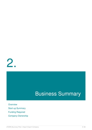 Import Export Business Plan Example | Upmetrics | PDF