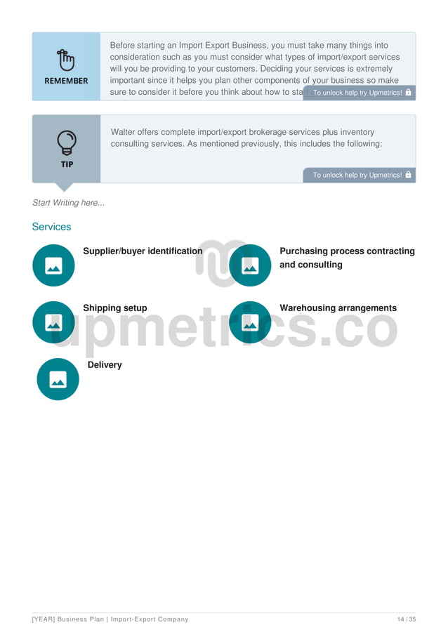 Import Export Business Plan Example | Upmetrics | PDF | Business ...