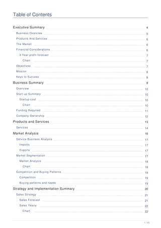 Import Export Business Plan Example | Upmetrics | PDF