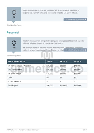 Import Export Business Plan Example | Upmetrics | PDF