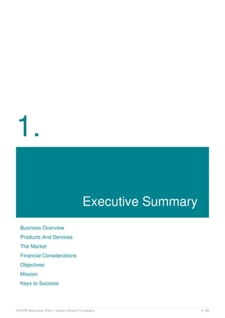 Import Export Business Plan Example | Upmetrics | PDF
