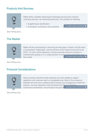 Import Export Business Plan Example | Upmetrics | PDF