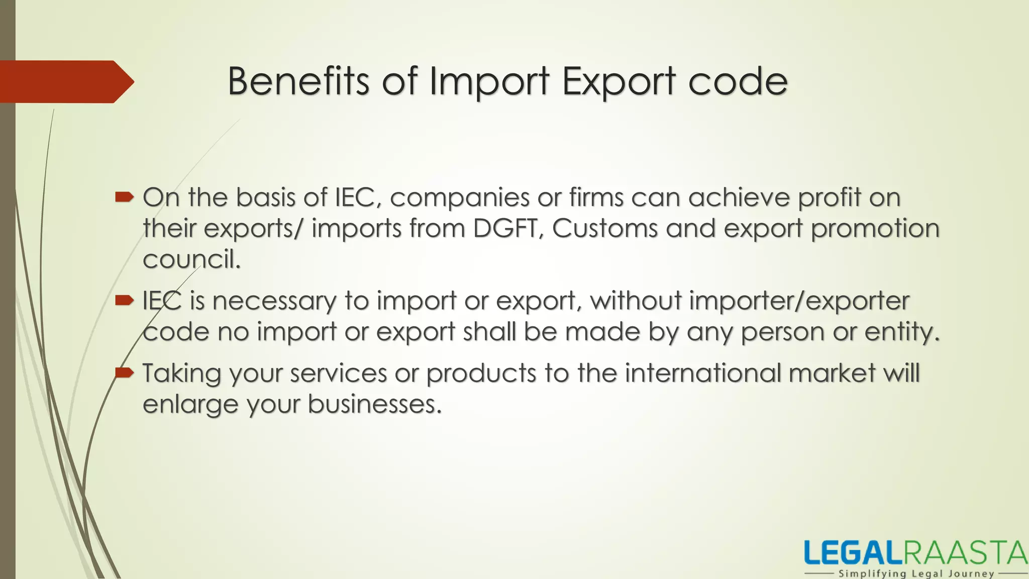 Register Import export code | PDF
