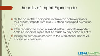 Register Import export code | PDF
