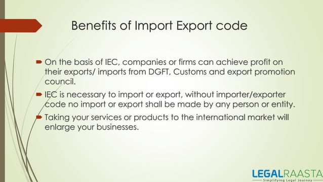 Register Import export code | PPT