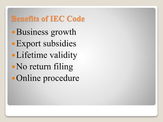 Import Export Code Registration | Legalraasta | PPTX