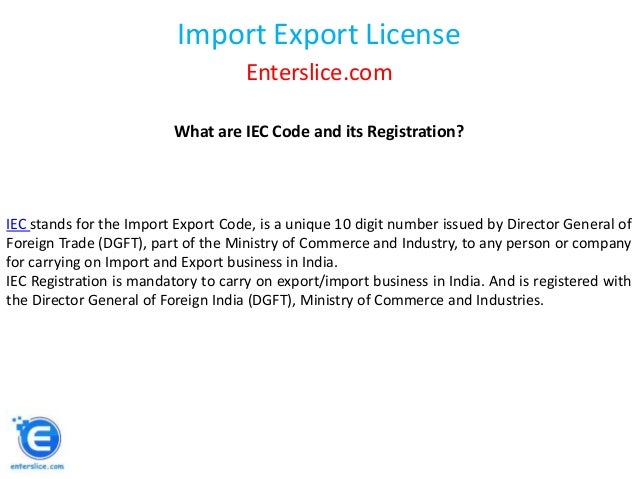 Import export license