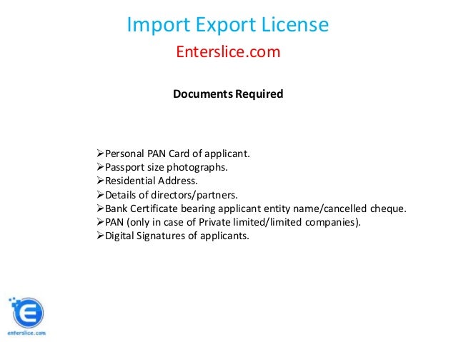 Import export license