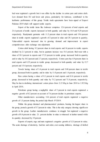 Import and Export of Pakistan report | DOCX