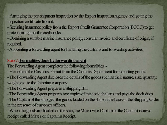 Import Export Procedure and Documentation | PPTX