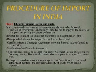 Import Export Procedure and Documentation | PPTX