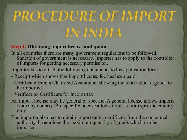 Import Export Procedure and Documentation | PPTX
