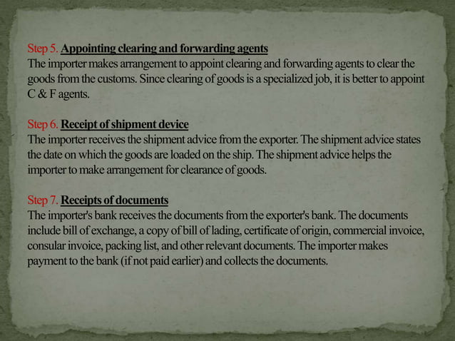 Import Export Procedure and Documentation | PPTX