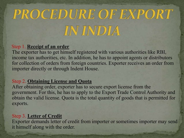 Import Export Procedure and Documentation | PPTX