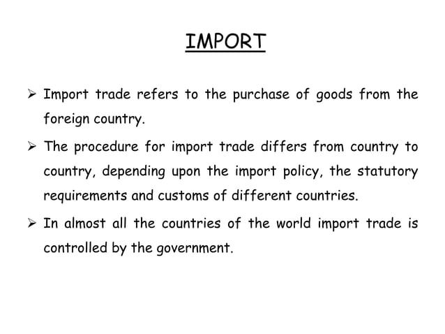 Import export procedures | PDF