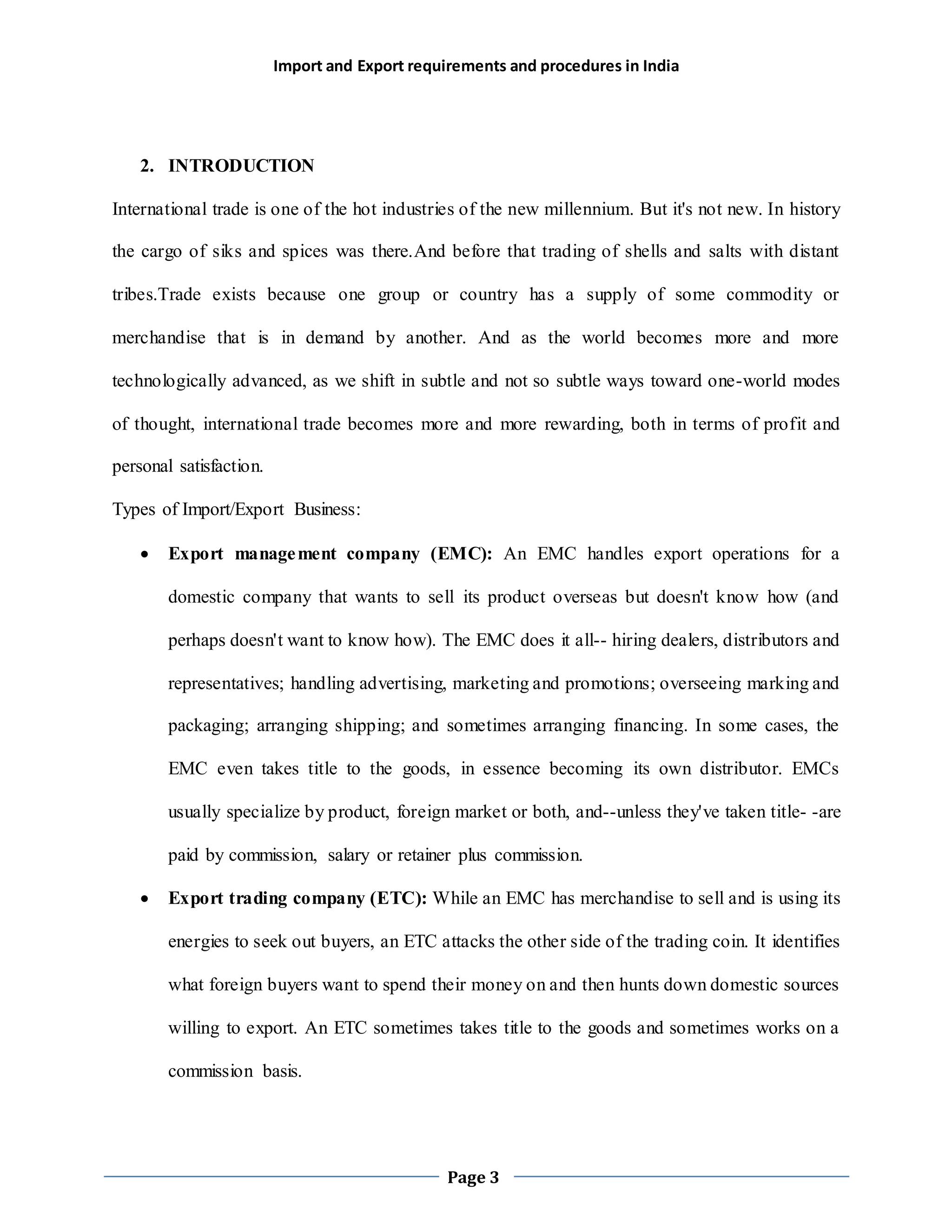 Import export procedures | DOCX