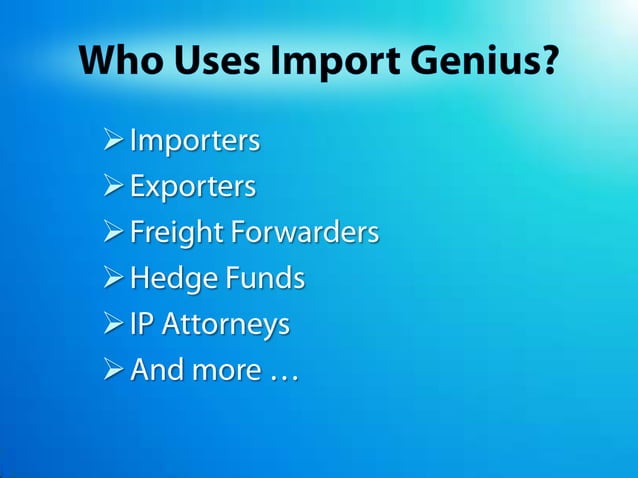 Import Genius - Overview | PPT