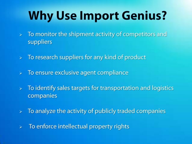 Import Genius - Overview | PPT