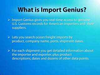 Import Genius - Overview | PPT